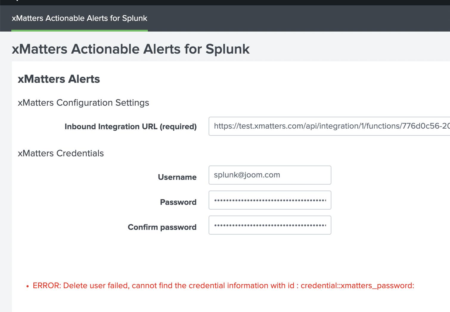 Cannot Find Credential Information Errors In Splunk Integrations Xmatters 